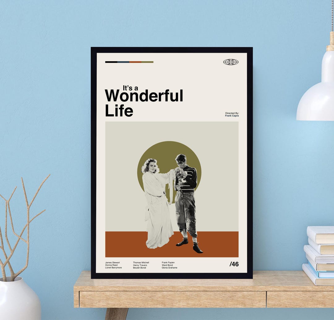 It's A Wonderful Life Poster, Movie Poster, Midcentury Art, Movie ...
