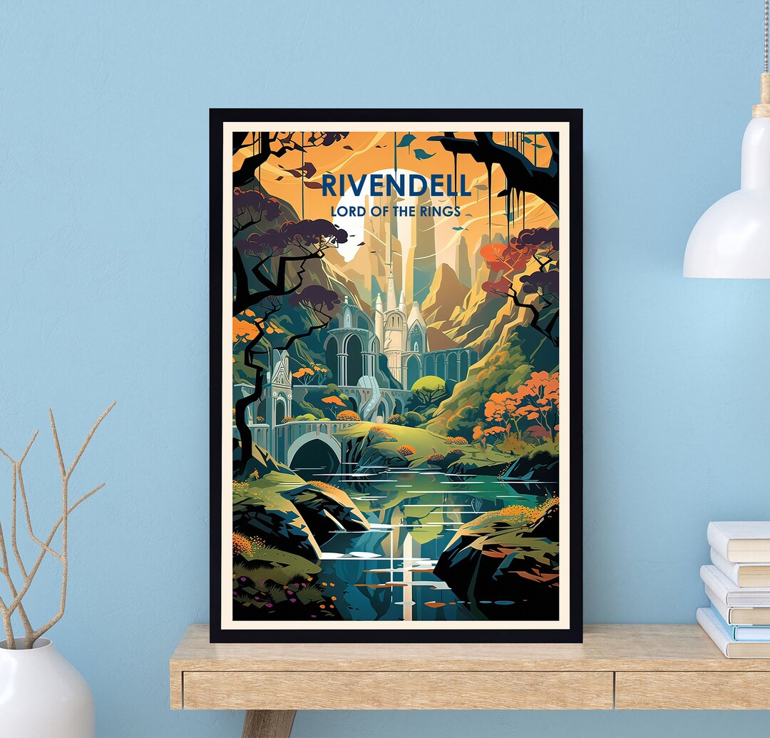 Rivendell Poster, Lord of the Rings Poster, Retro Poster, Midcentury ...