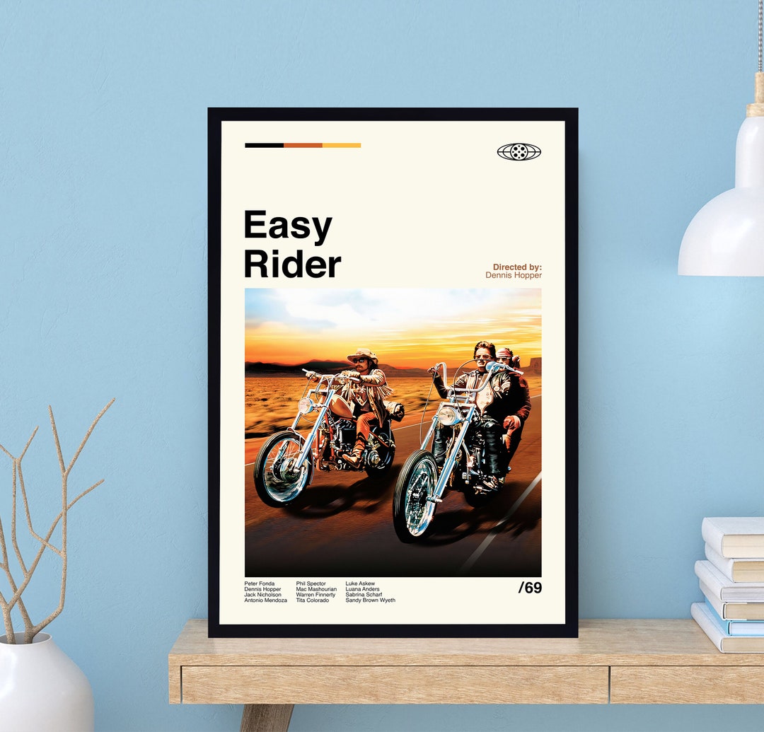 Easy Rider Poster, Easy Rider Print, Dennis Hopper, Retro Movie Poster ...
