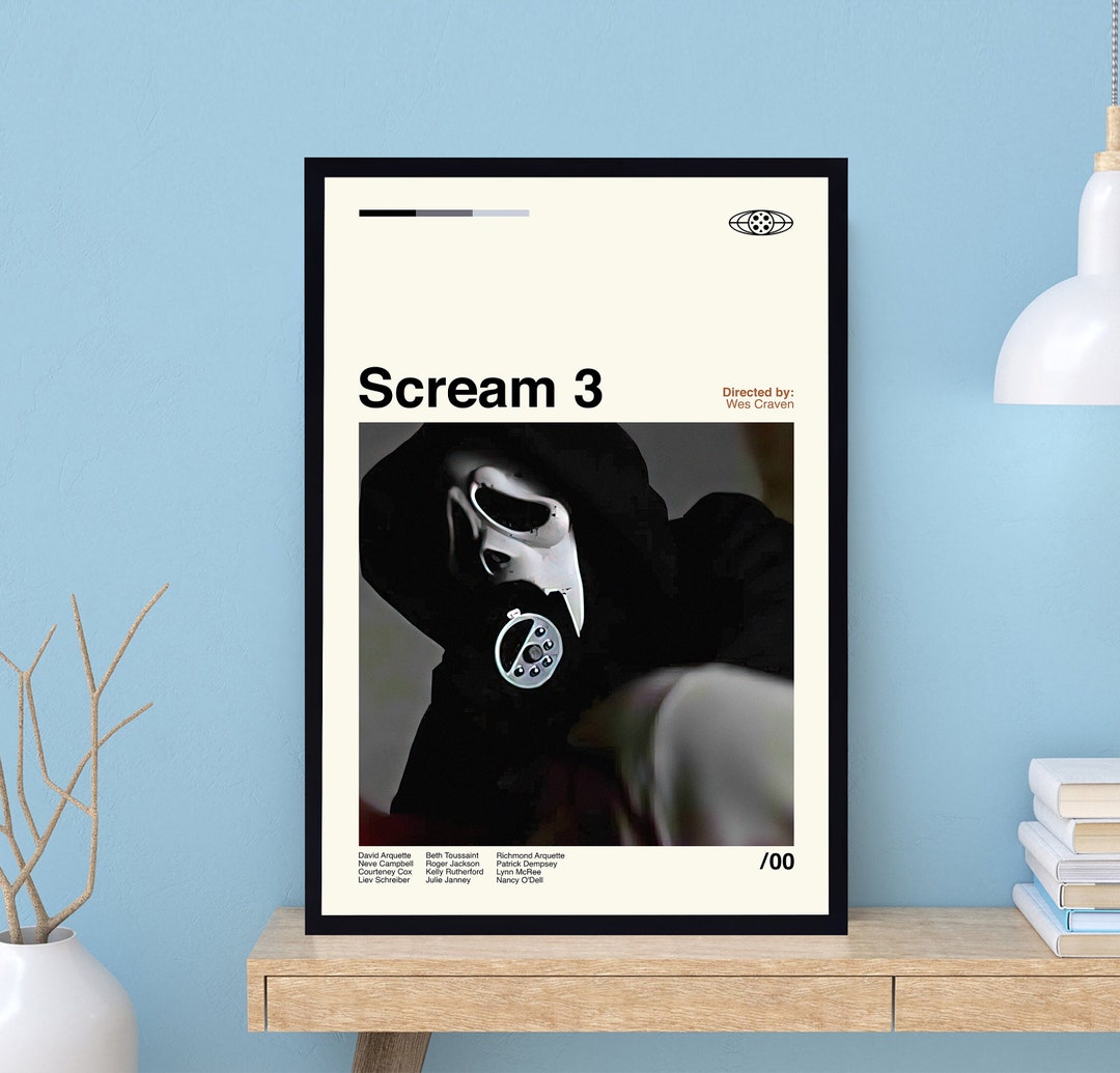 Scream 3 Poster, Wes Craven, Scream 3 Print, Retro Poster, Minimalist ...