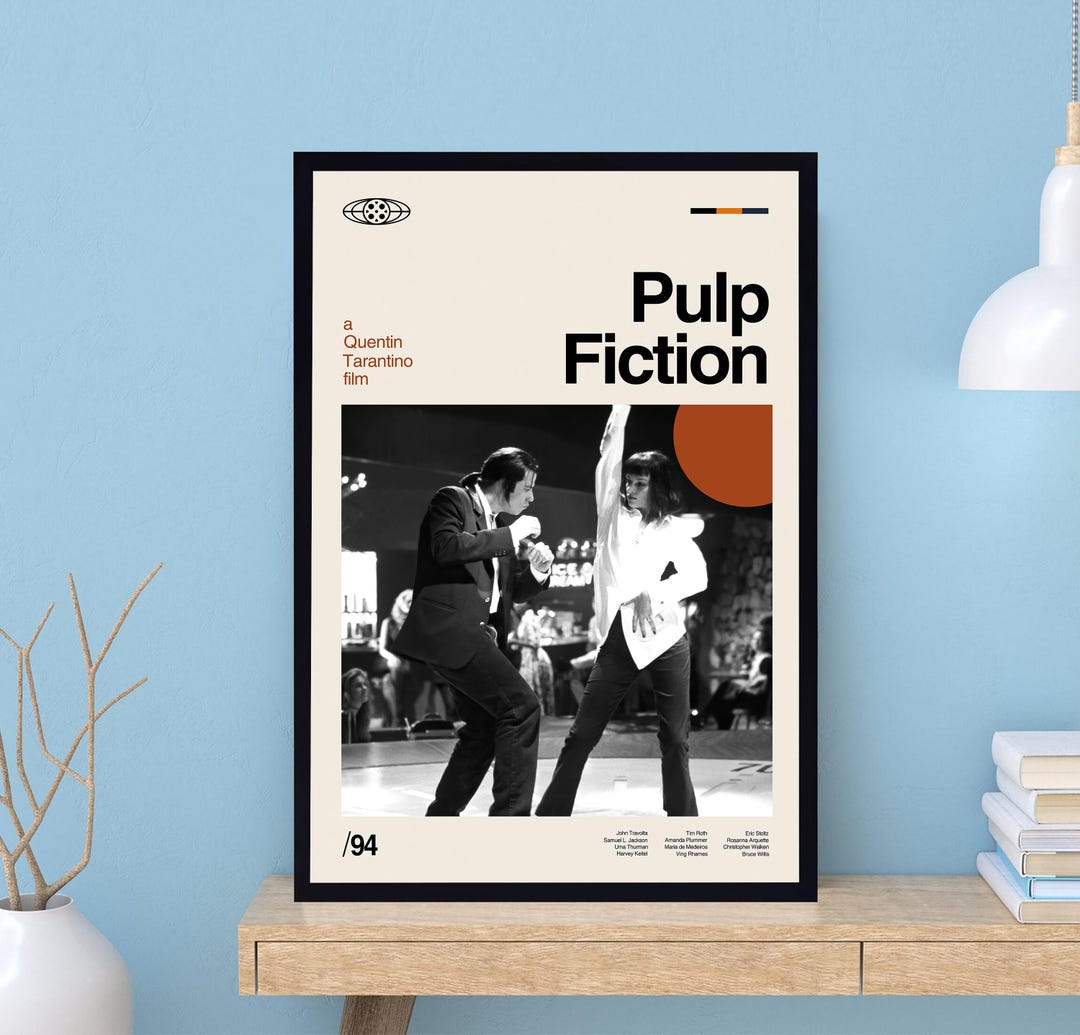 Pulp Fiction Poster, Pulp Fiction Movie Poster, Mid Century Art ...