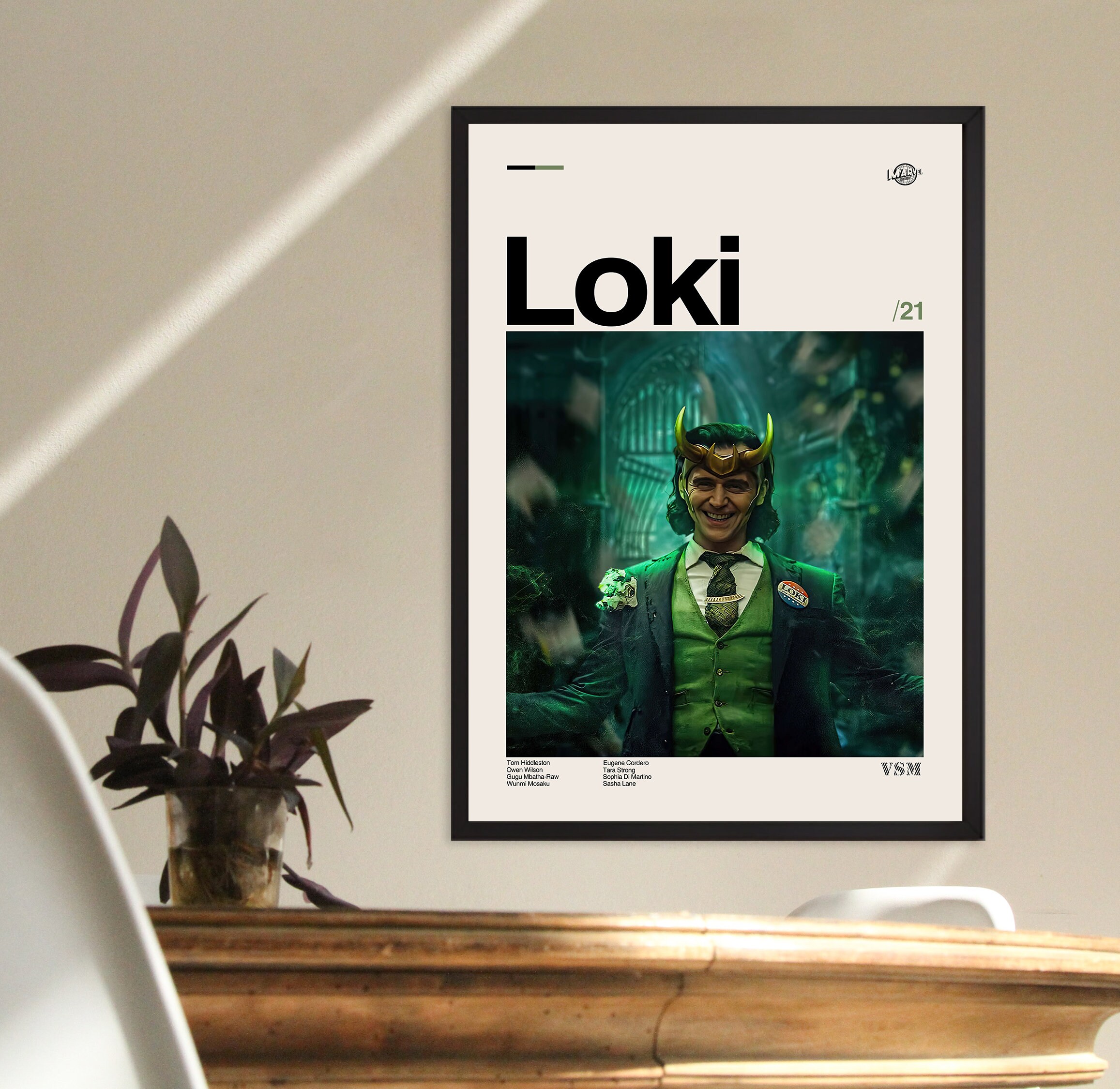 Loki Movie Poster, Loki Print, Movie Poster, Mid Century Poster, Modern ...