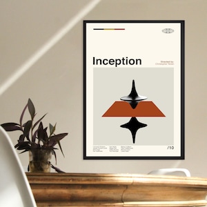 Inpired Inception Movie Print, Movie Poster, Minimalist Art, Vintage ...