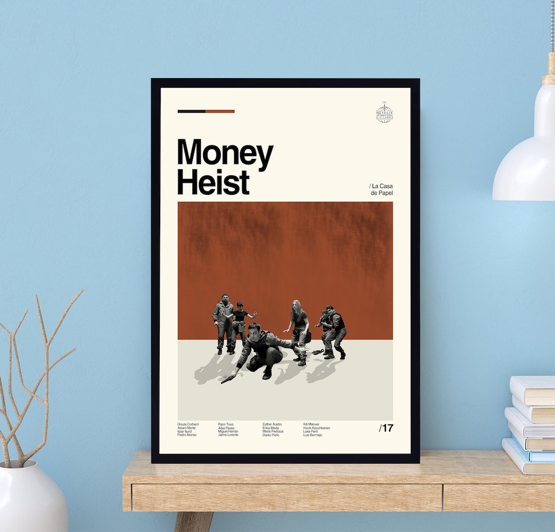 Money Heist Poster, Money Heist Tv Series Poster, Midcentury Art ...