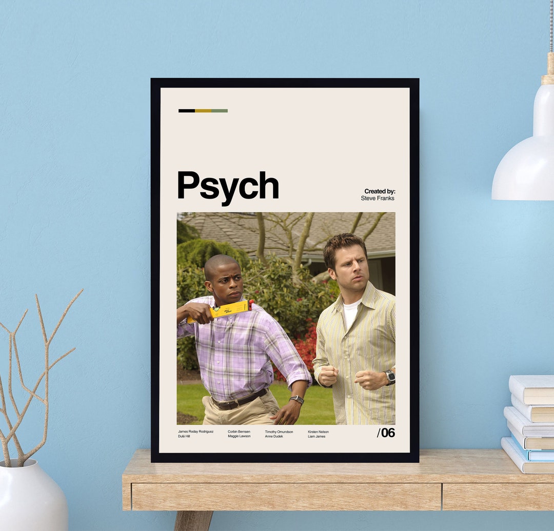 Psych Tv Series Poster, Steve Franks, Tv Series, Retro Movie Poster ...