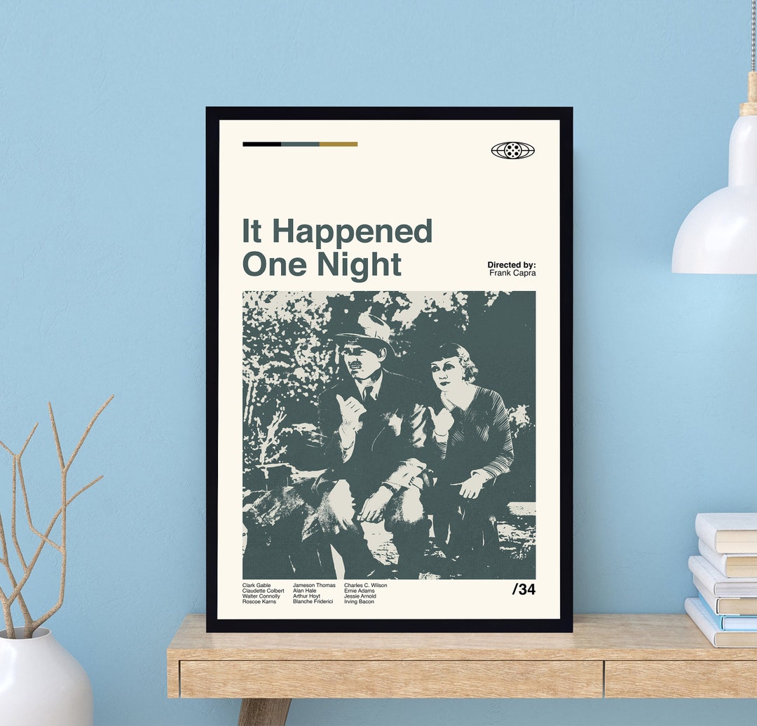 It Happened One Night Poster, Frank Capra Poster, Minimalist Movie ...