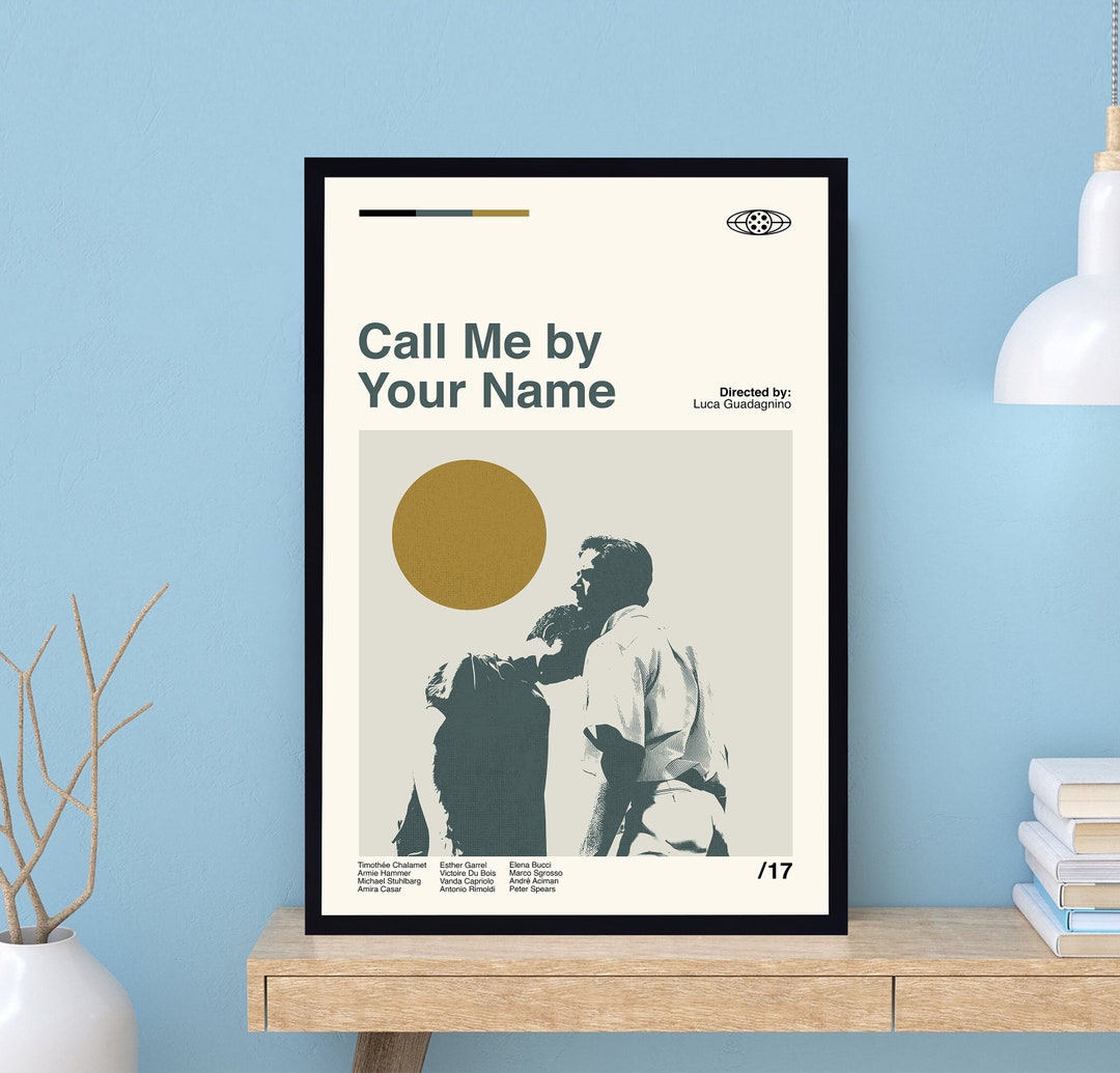 Affiche Call me by your name, Luca Guadagnino, affiche de film rétro, art minimaliste, affiche ...