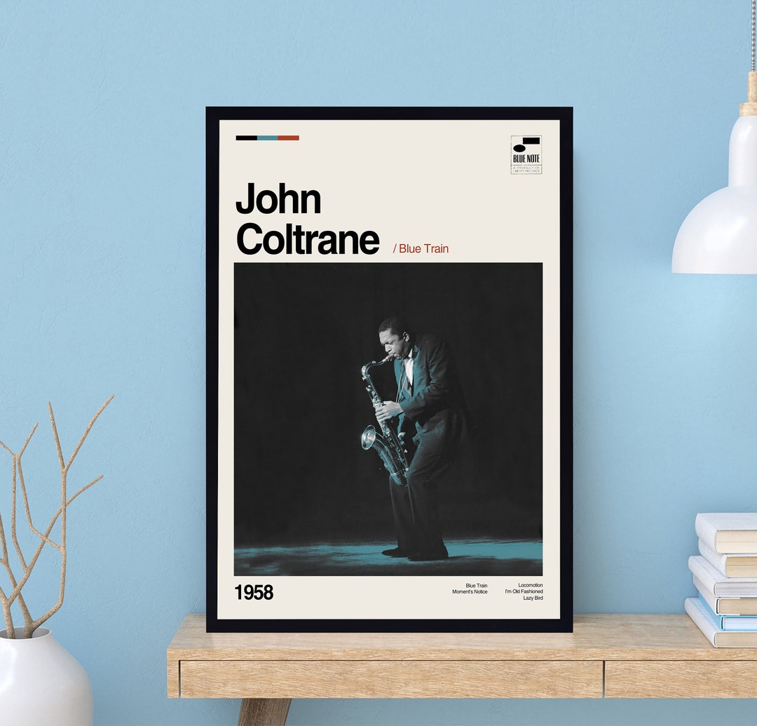 John Coltrane Music Poster, Blue Train, John Coltrane Poster, Music ...