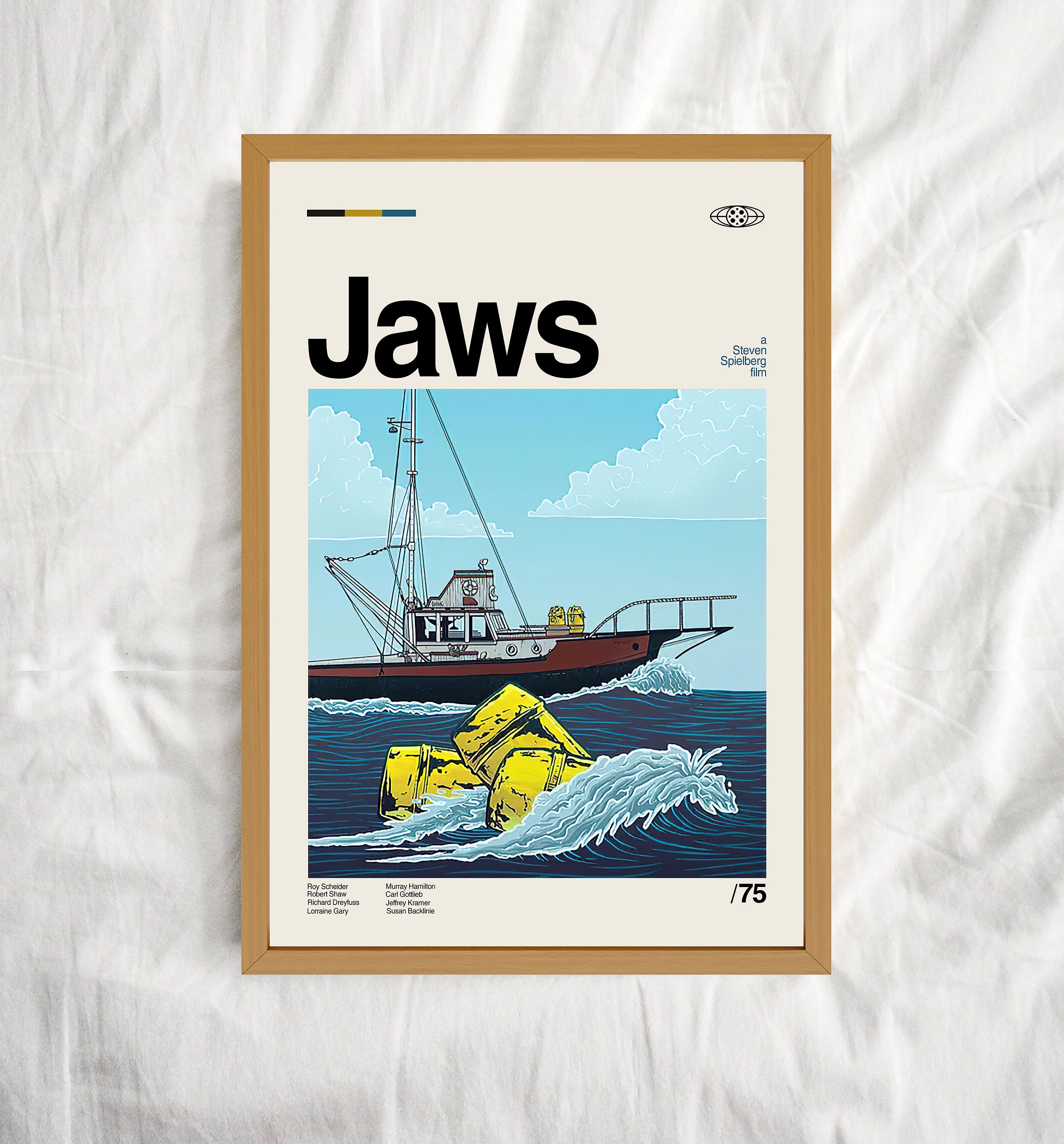 Jaws Movie Poster, Jaws Print, Steven Spielberg, Retro Poster ...