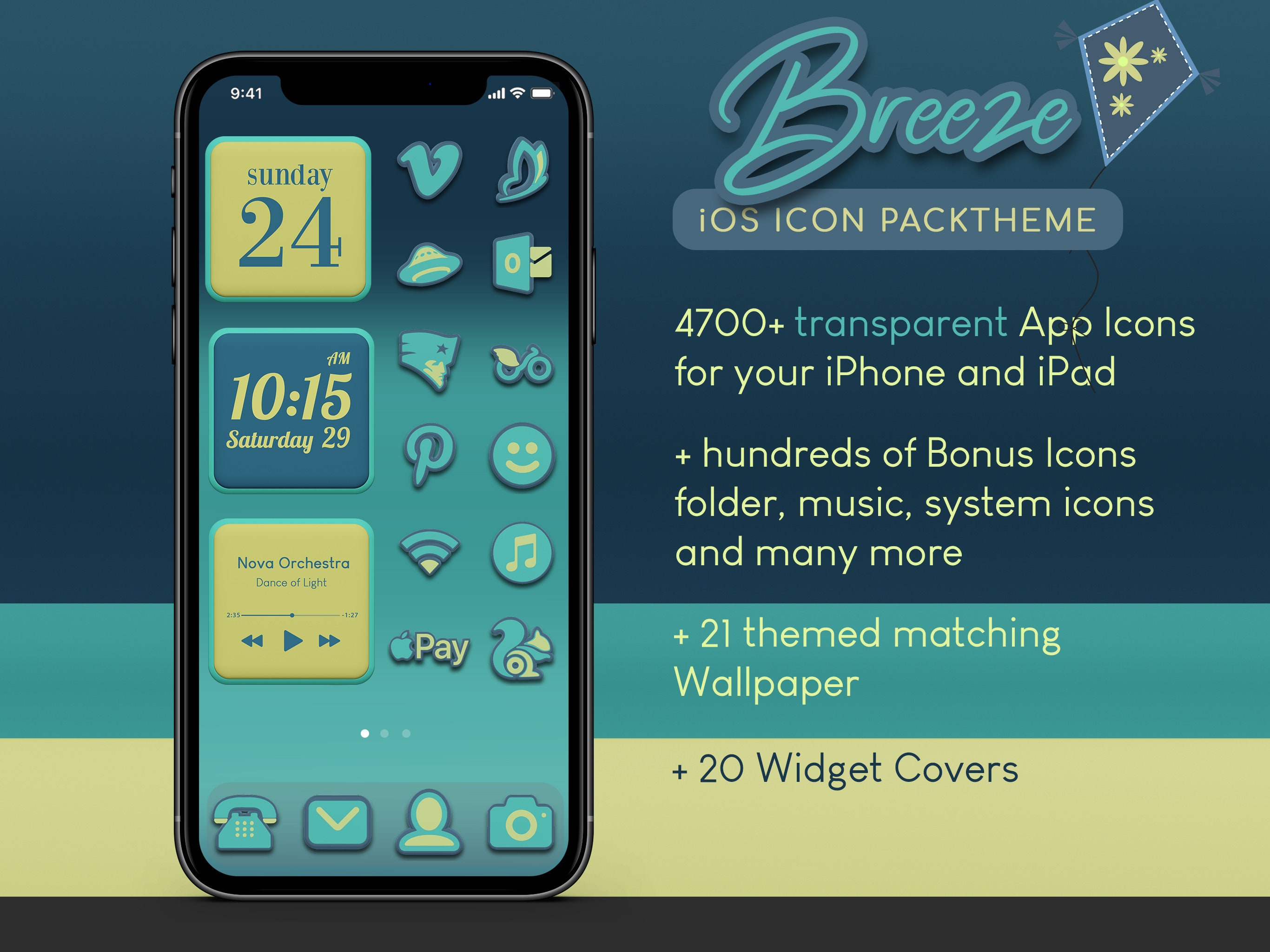 Breeze | iPhone Icon Pack, Ios Theme, App Icons, Icon Pack Set, Ios 16 ...