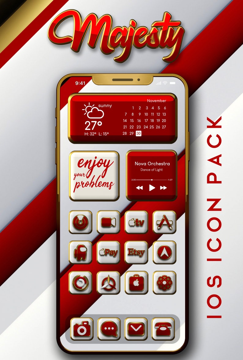 Majesty iPhone Icons , Ios Theme, App Icons, Icon Pack Set, Ios 16 ...