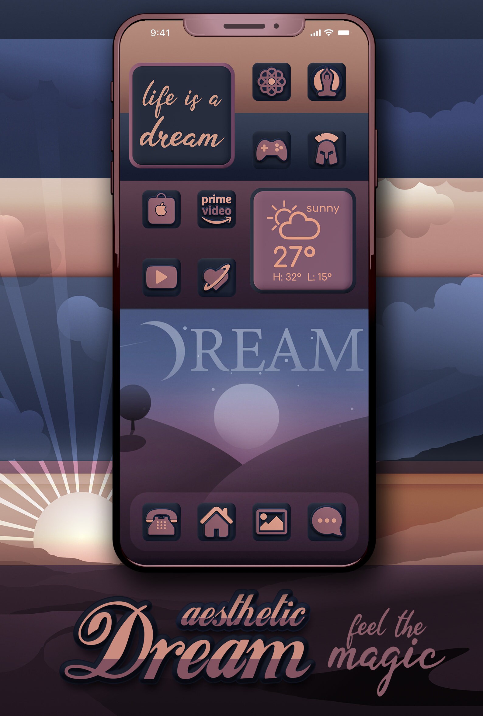 Dream iPhone Icon Pack, Ios Theme, App Icons, Icon Pack Set, Ios 16 ...