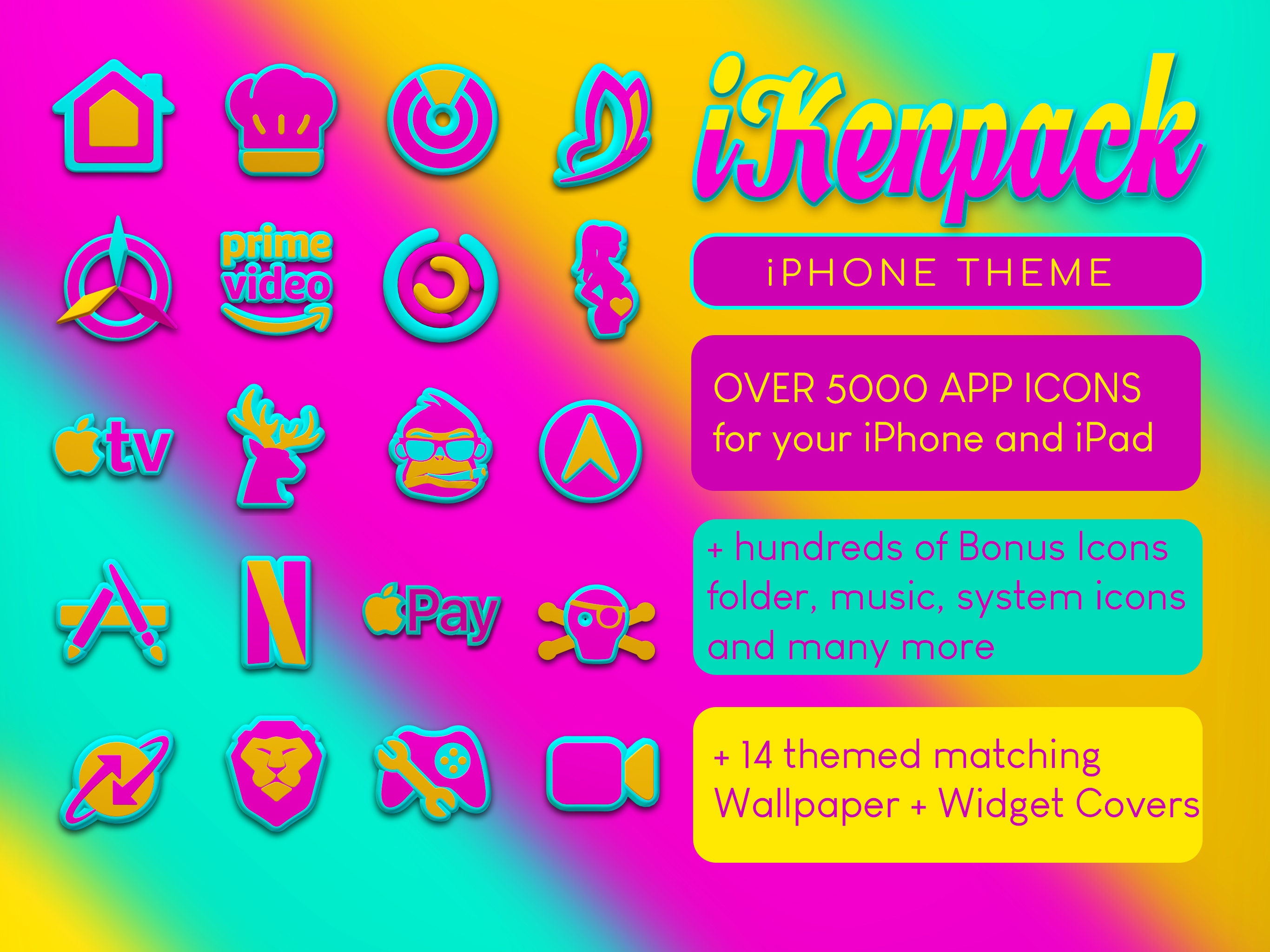 Ikenpack Ios Icon Pack, Ios Theme, App Icons, Icon Pack Set, Ios 16 ...