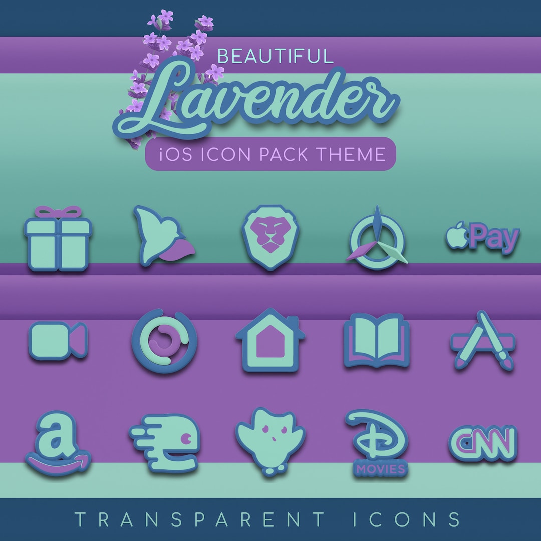 LAVENDER iPhone Icon Pack, Ios Theme, App Icons, Icon Pack Set, Ios 16 ...