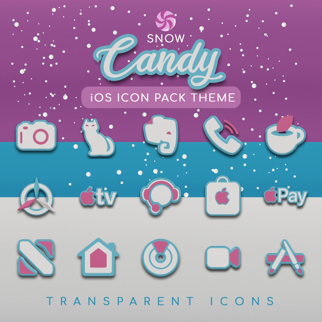 Snow Candy iPhone Icon Pack, Ios Theme, App Icons, Icon Pack Set, Ios ...