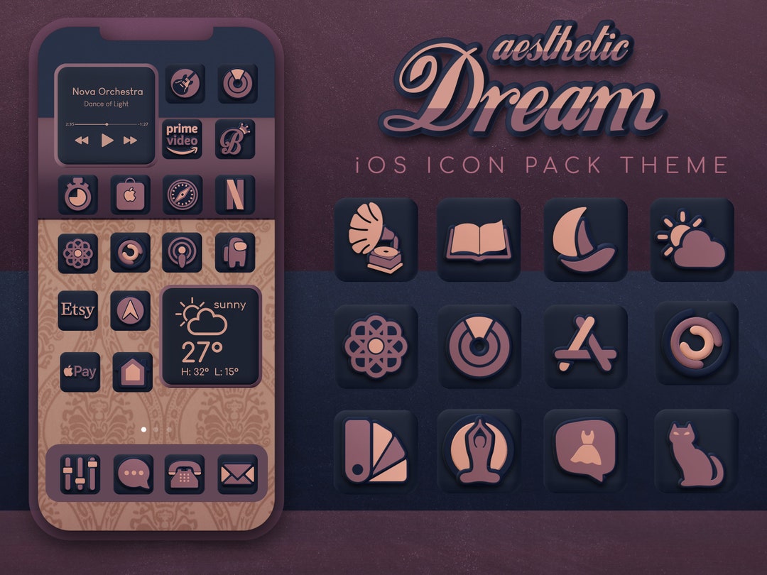Dream iPhone Icon Pack, Ios Theme, App Icons, Icon Pack Set, Ios 16 ...
