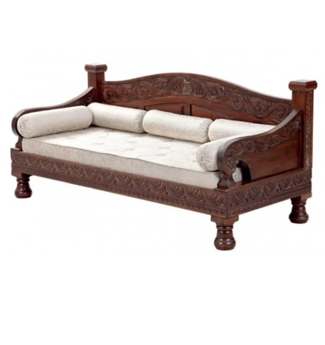 Buy Wooden Carving Sofa Three Seater With Cushion Online in India - Etsy