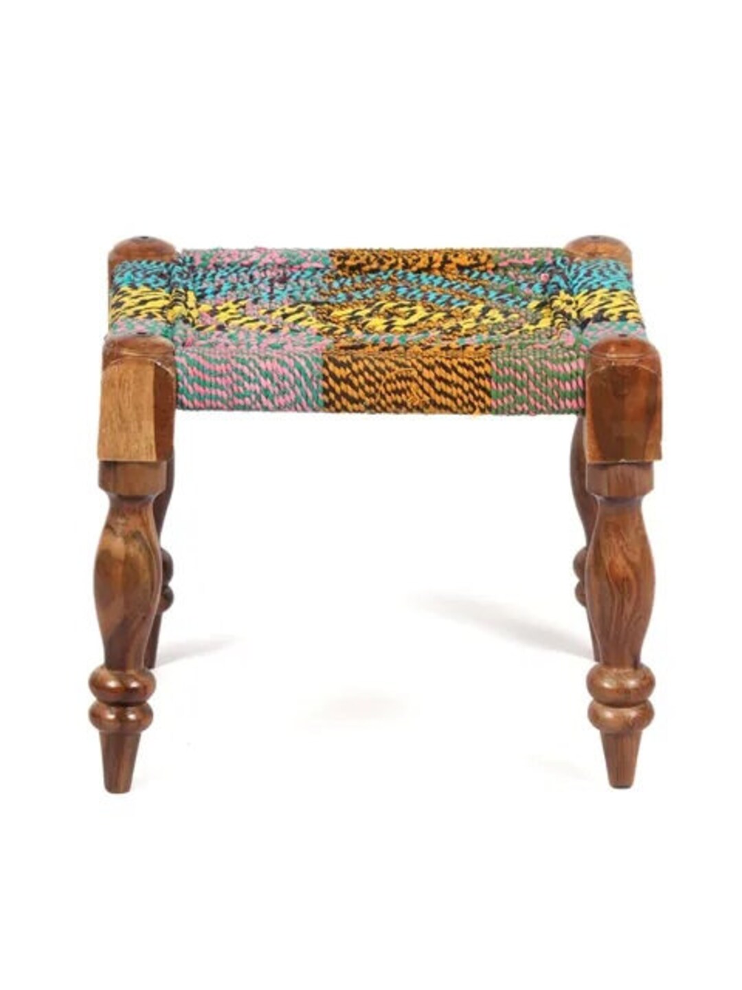 Pida Chair Wooden Charpai Multi Colour Rope - Etsy