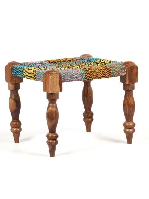 Buy Pida Chair Wooden Charpai Multi Colour Rope Online in India - Etsy