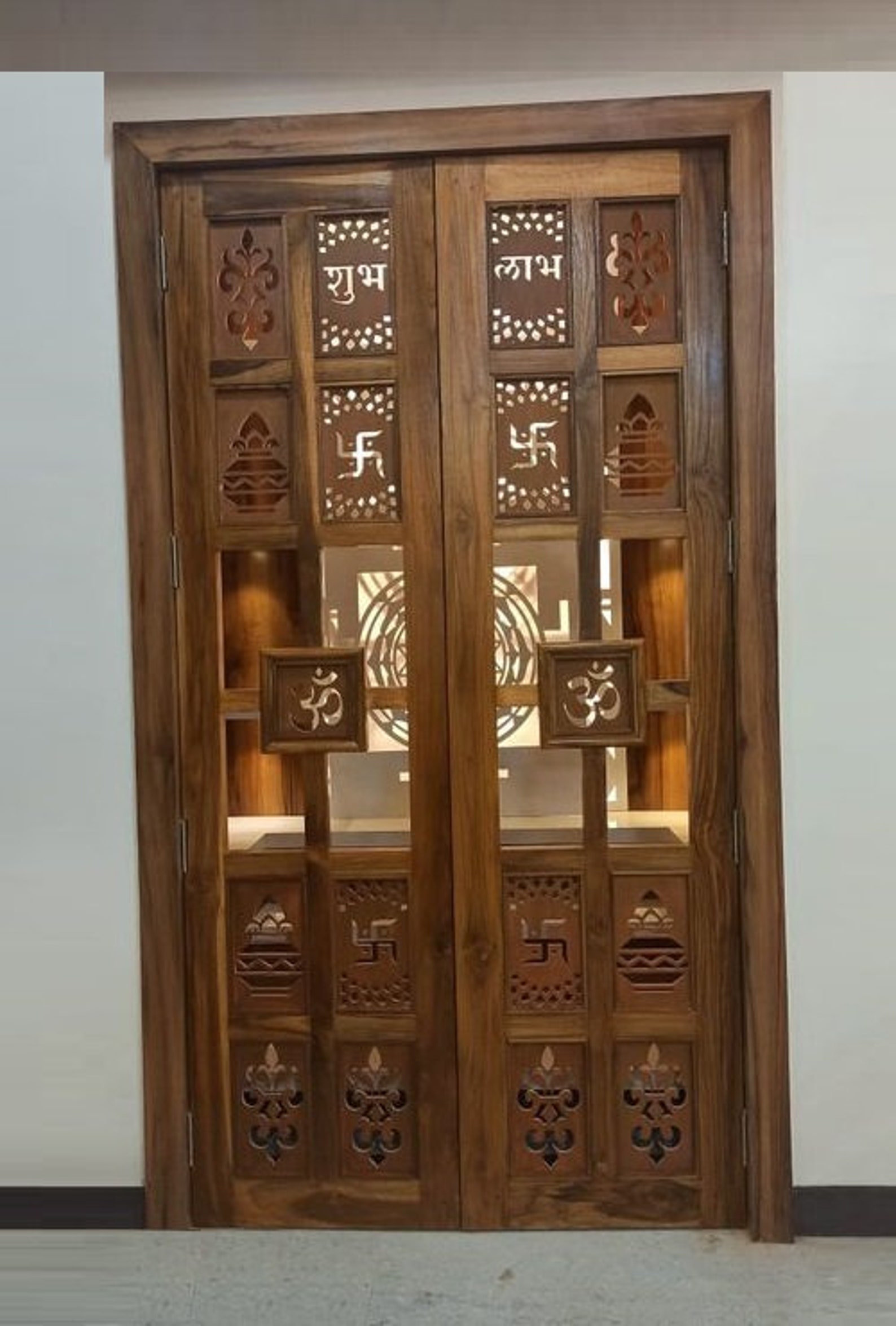 Handmade Wooden Door Indian Wooden Puja Room Door Temple Door - Etsy