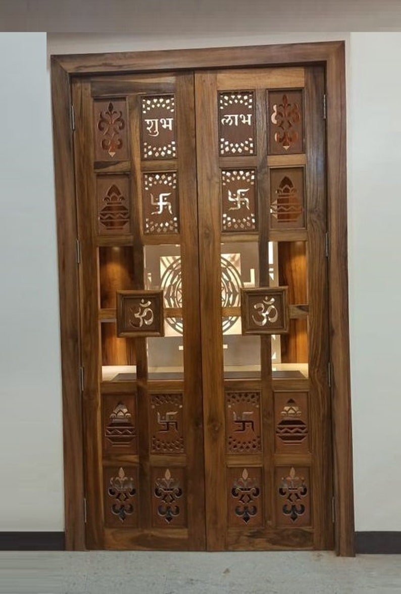 Handmade Wooden Door Indian Wooden Puja Room Door Temple Door - Etsy