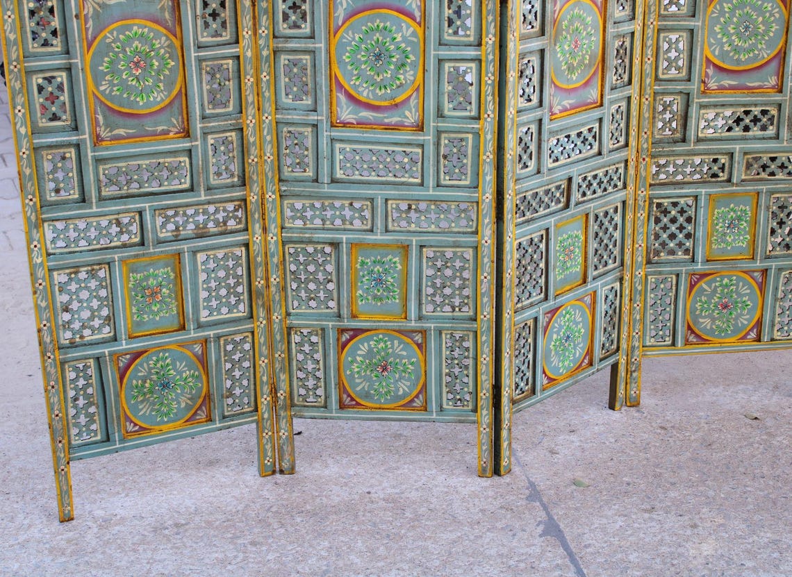 Room Divider Wooden Handmade Painting Partition Home Room Screen ...