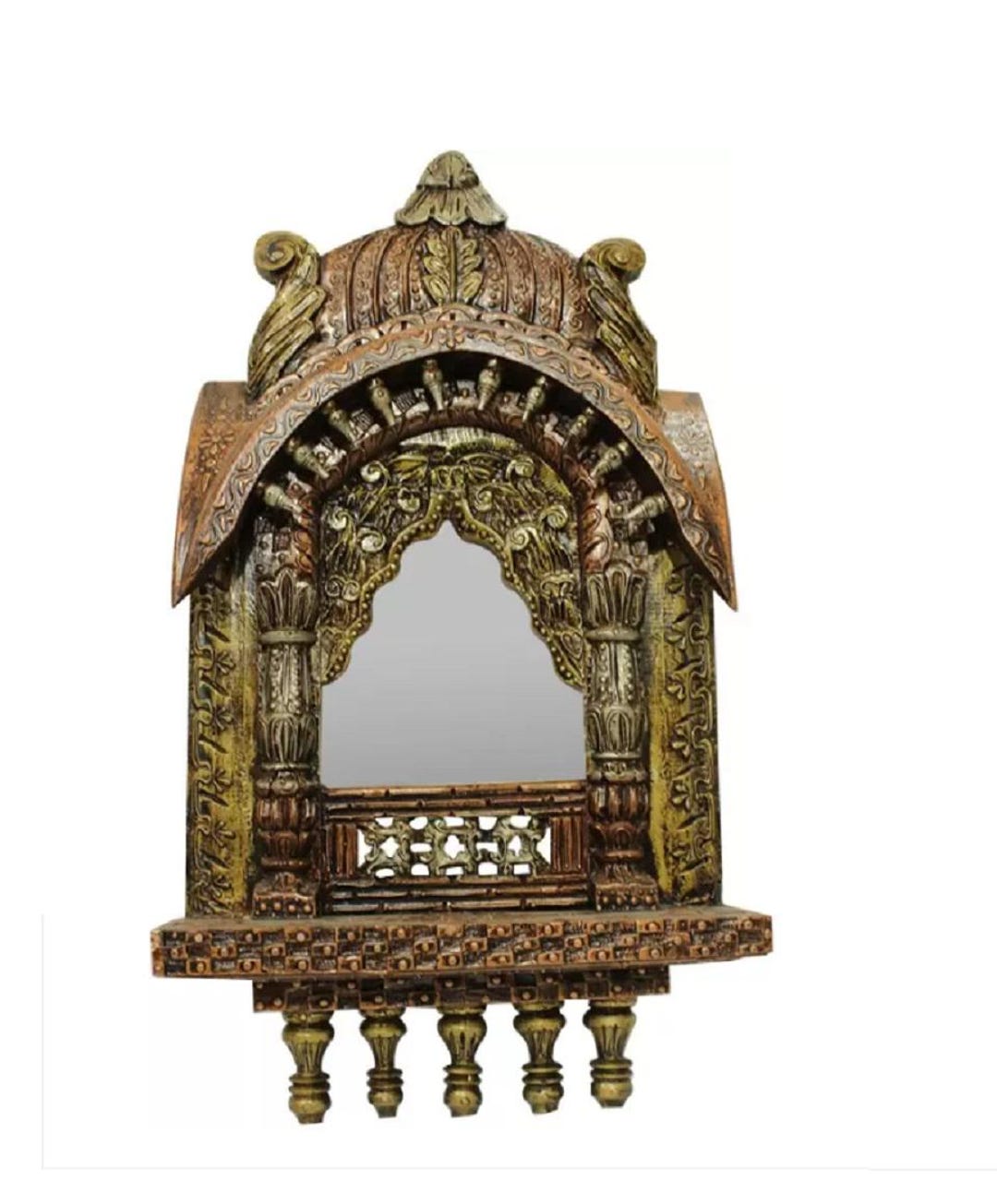 Wooden Jharokha Solid Wood With Golden Painted / Indian Handicrafted ...