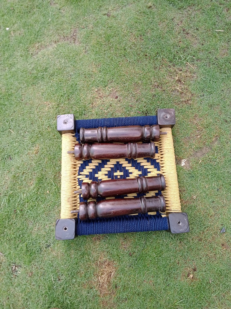 Wooden Rope Charpai Pida Stool - Etsy