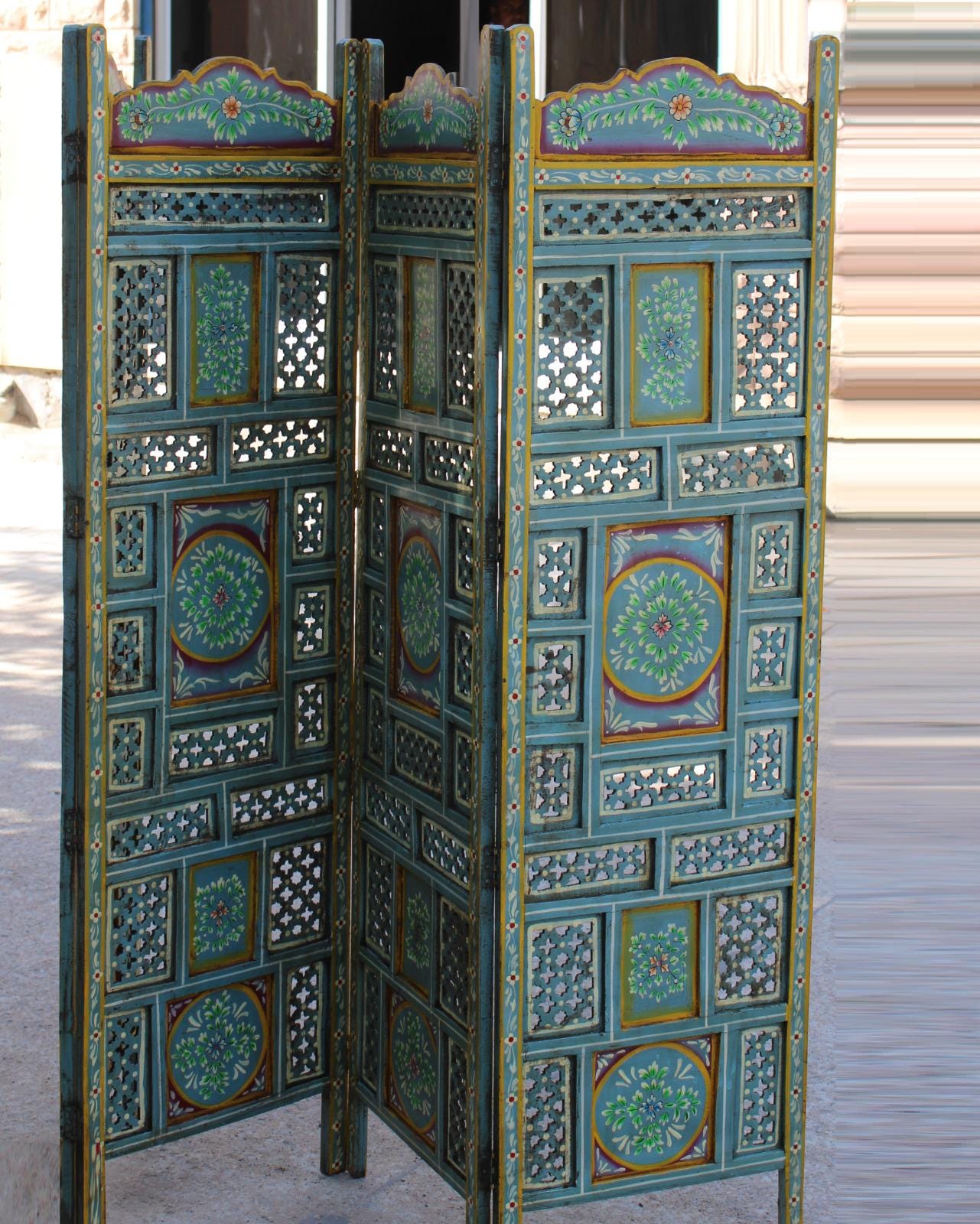 Room Divider Wooden Handmade Painting Partition Home Room Screen ...