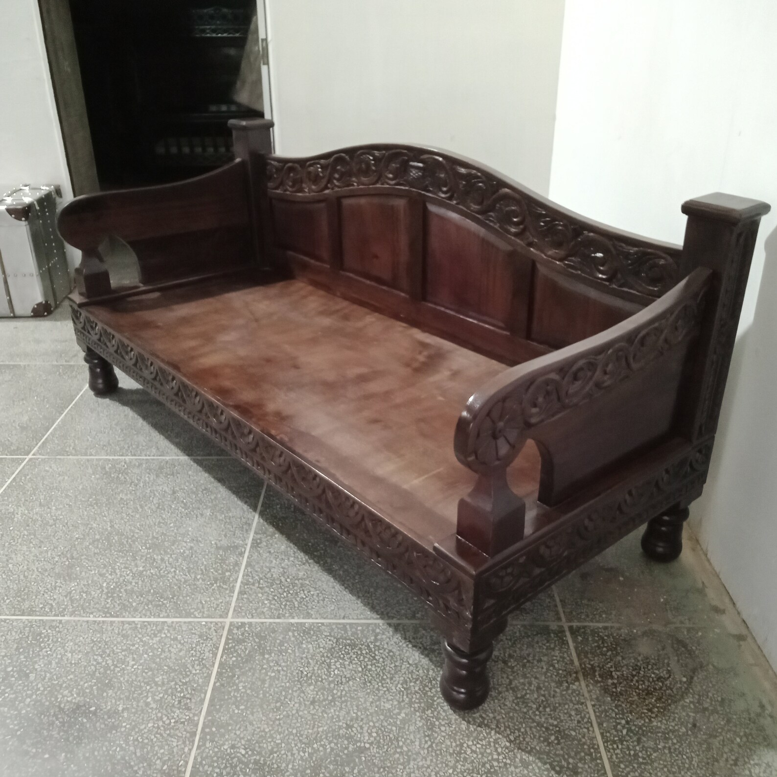 Buy Wooden Carving Sofa Three Seater With Cushion Online in India - Etsy
