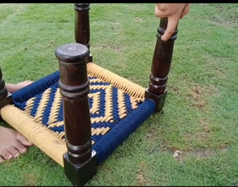 Wooden Rope Charpai Pida Stool - Etsy