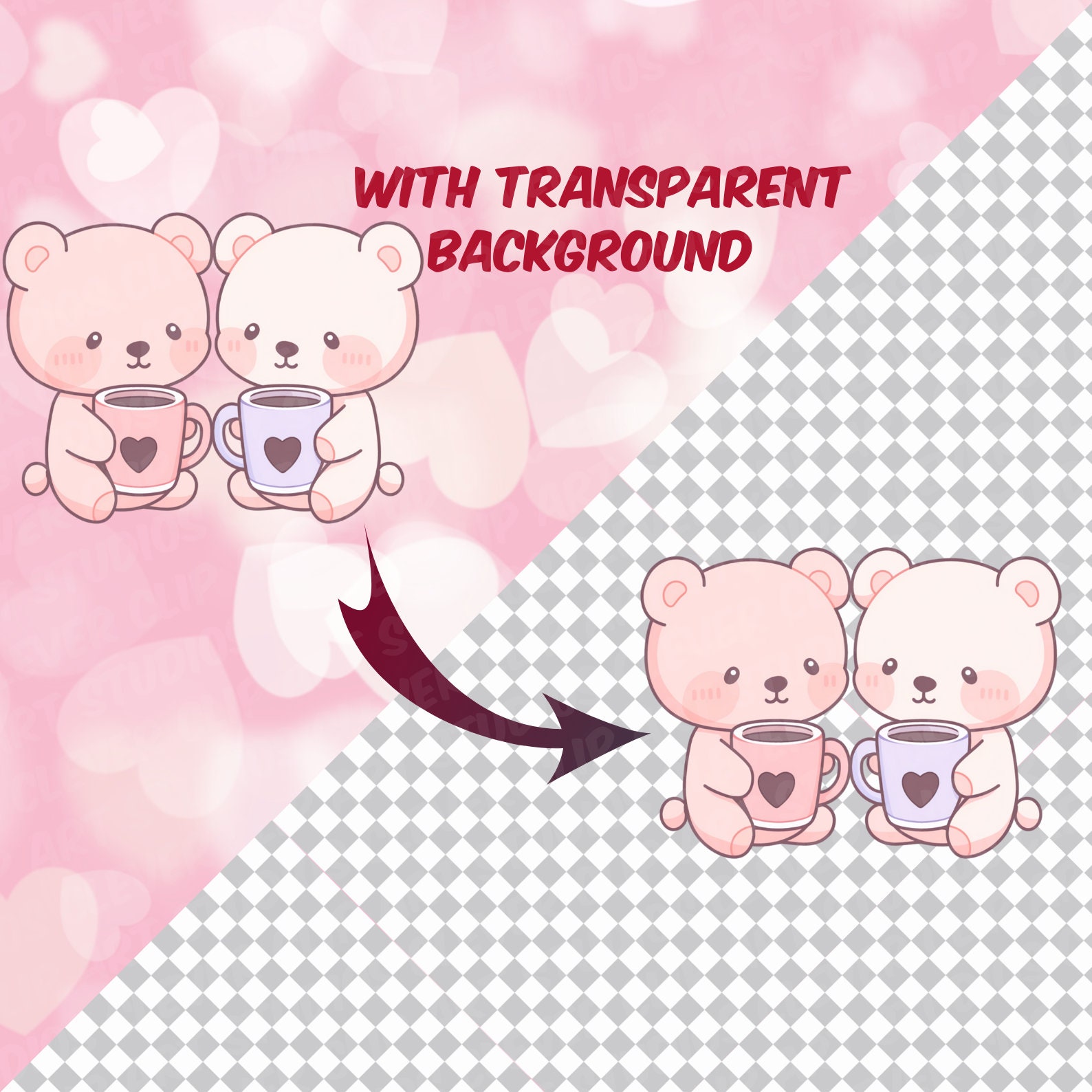 Valentine Teddy Bear Couple Clipart Cute Teddy Bear Love Valentine PNG ...