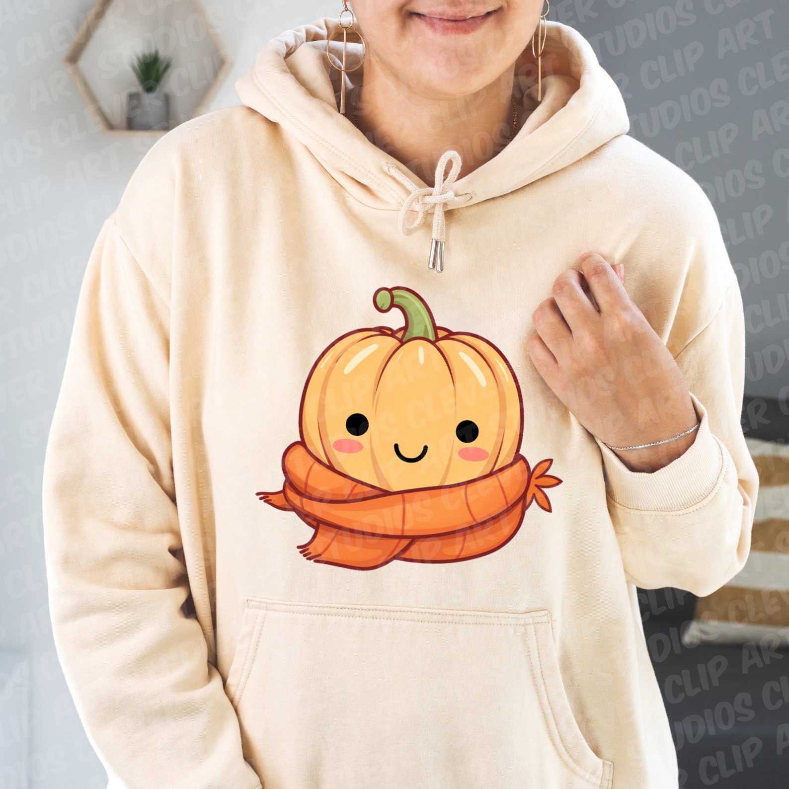 Kawaii Fall Cute Autumn Clipart Bundle Fall Vibes Transparent PNG ...