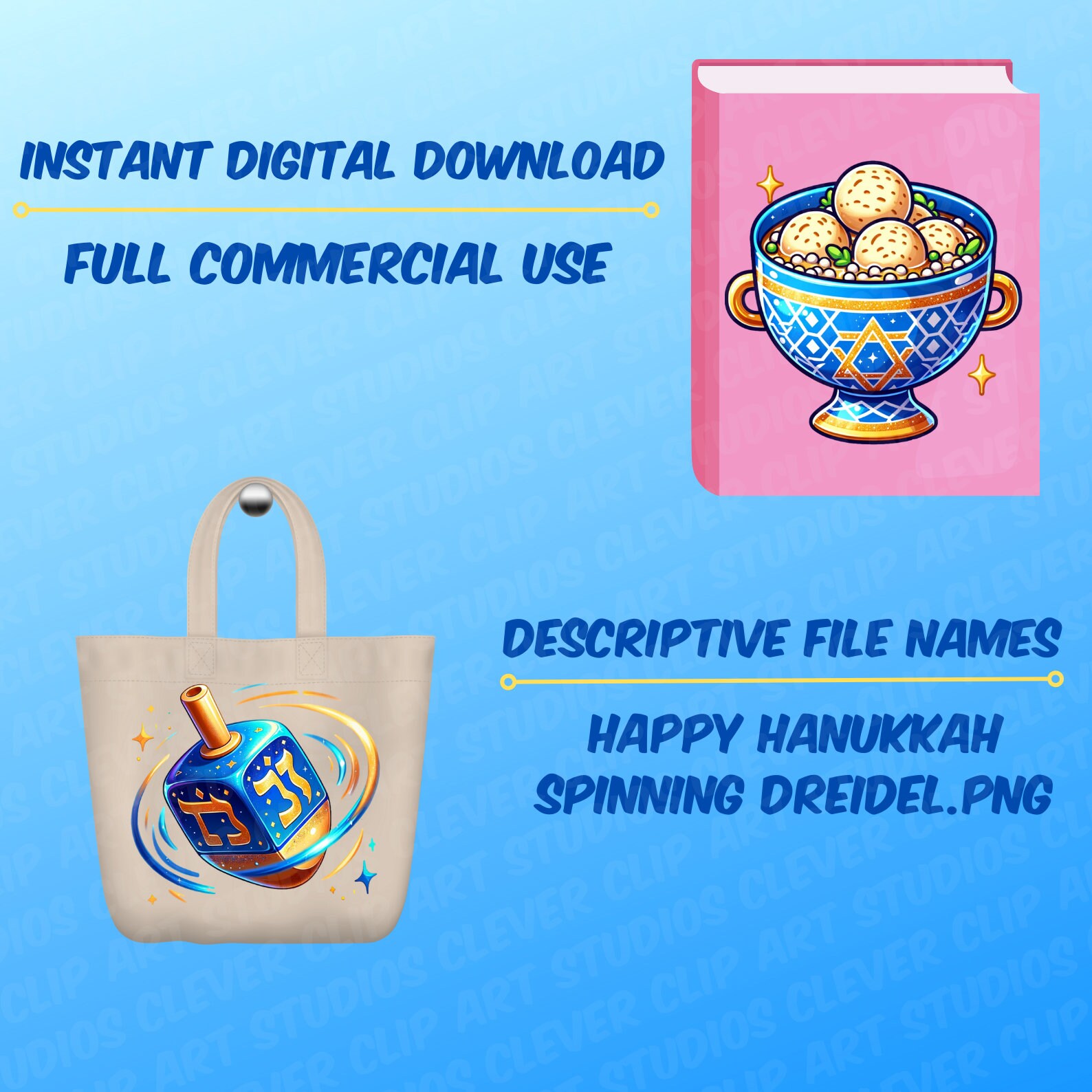 Happy Hanukkah Holiday Clipart Bundle Chanukah Jewish Festival of ...
