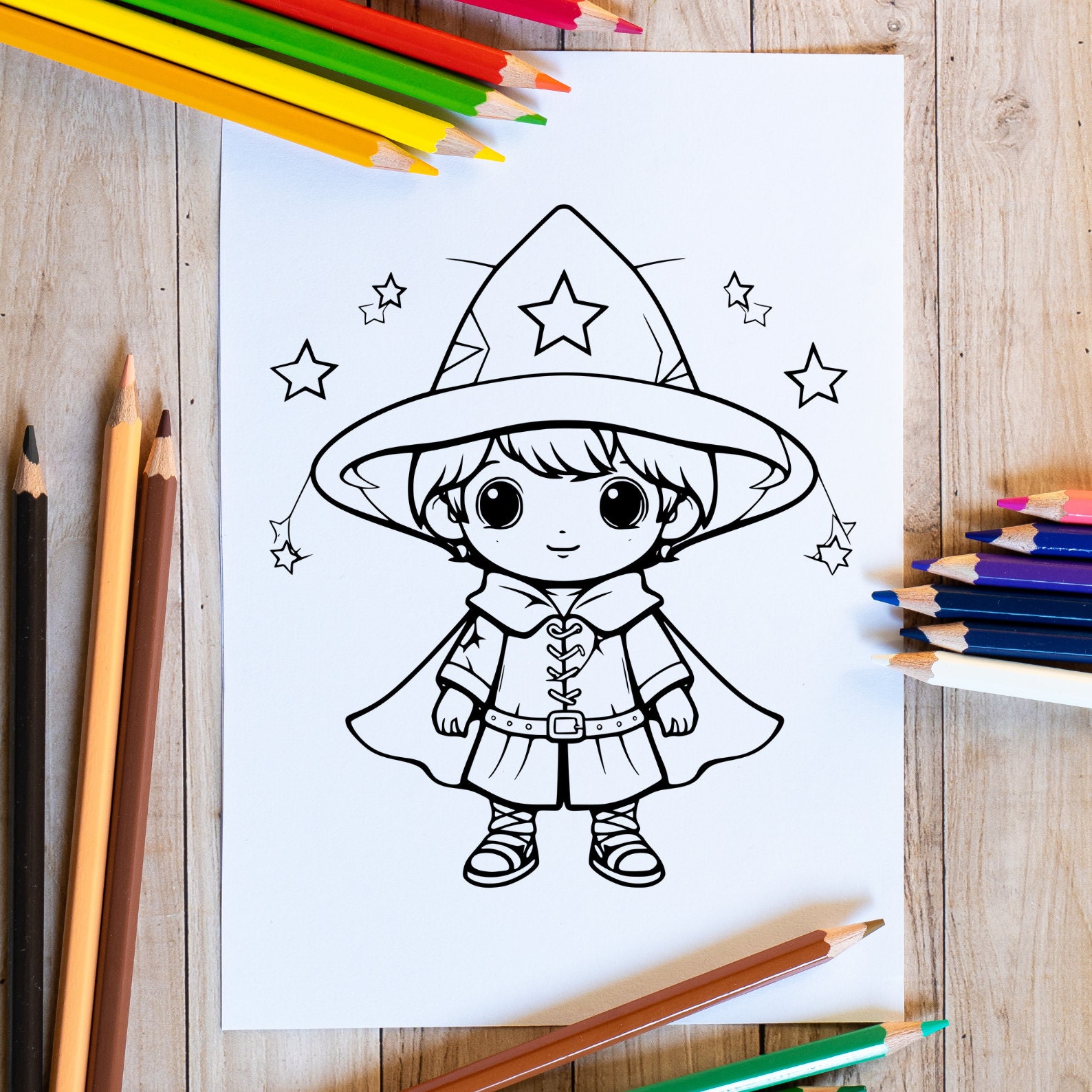 Halloween Costumes Kids Coloring Pages Clipart Bundle Cute Kawaii ...