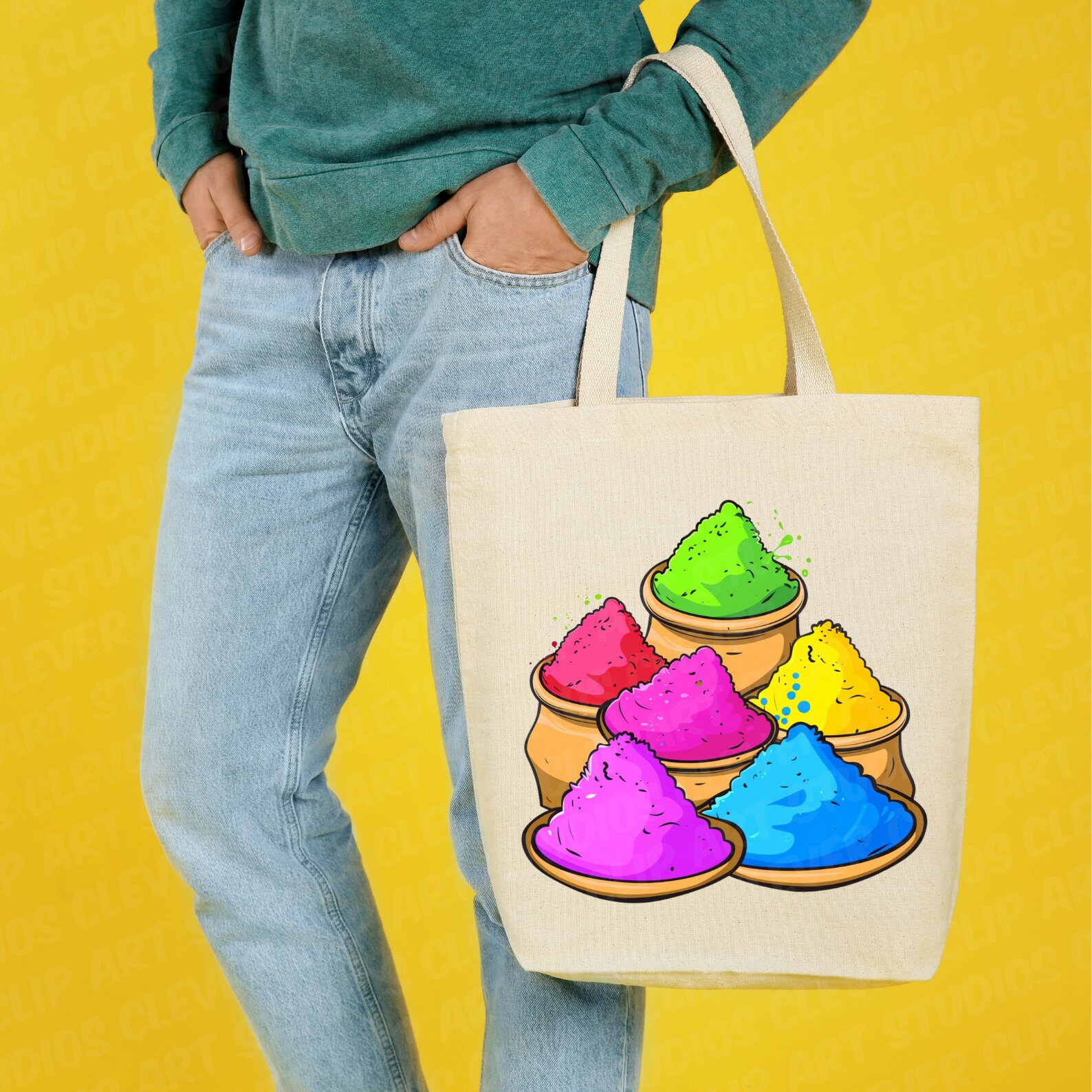 Happy Holi Clipart Bundle Indian Festival Clipart Colorful Hands PNG ...
