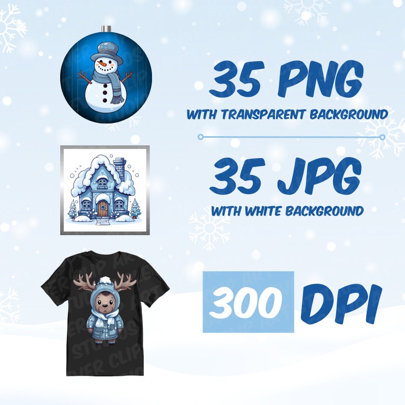 Cute Winter Wonderland Clipart Snowy Forest Animals PNG Kawaii Winter ...