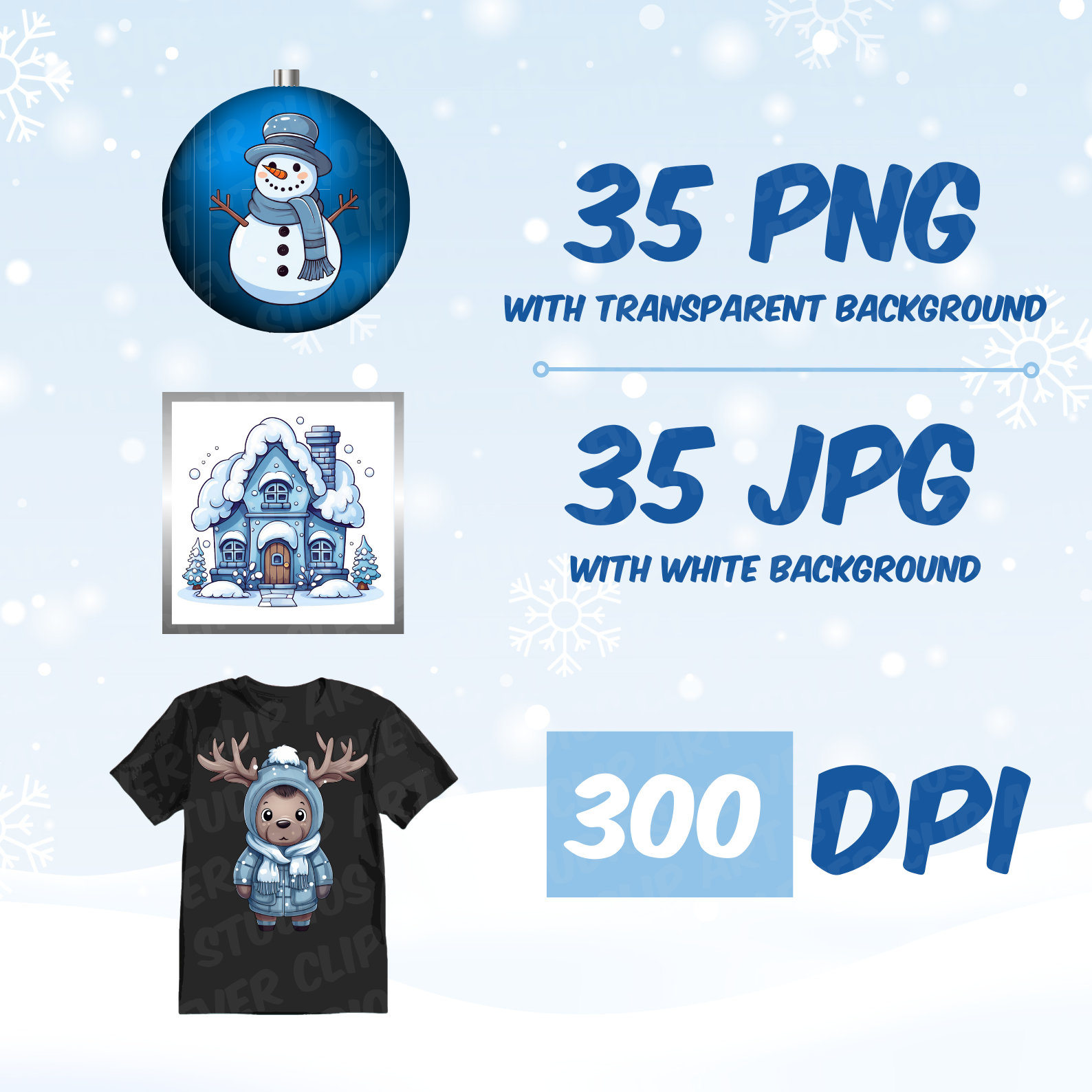 Cute Winter Wonderland Clipart Snowy Forest Animals PNG Kawaii Winter ...