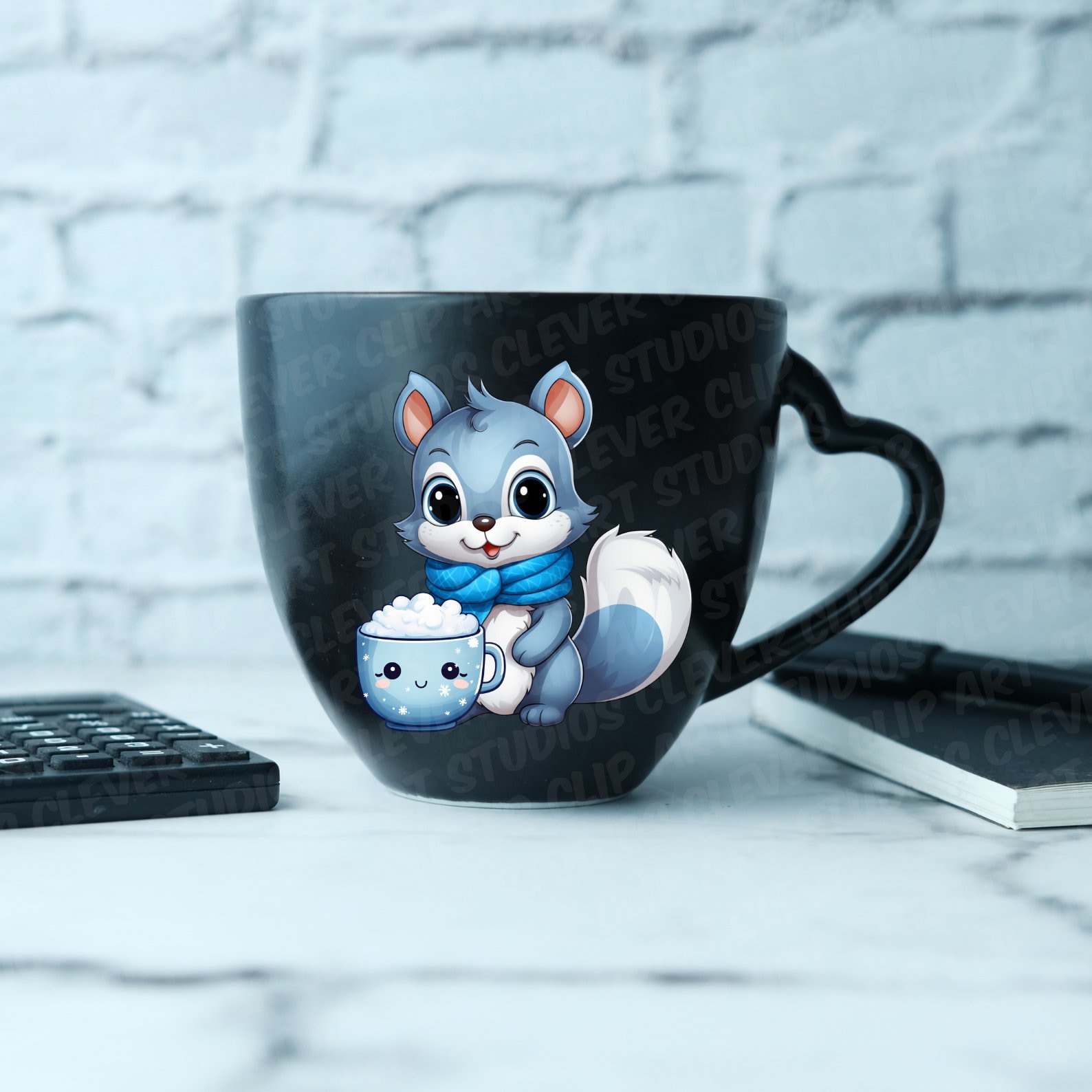 Cute Winter Wonderland Clipart Snowy Forest Animals PNG Kawaii Winter ...