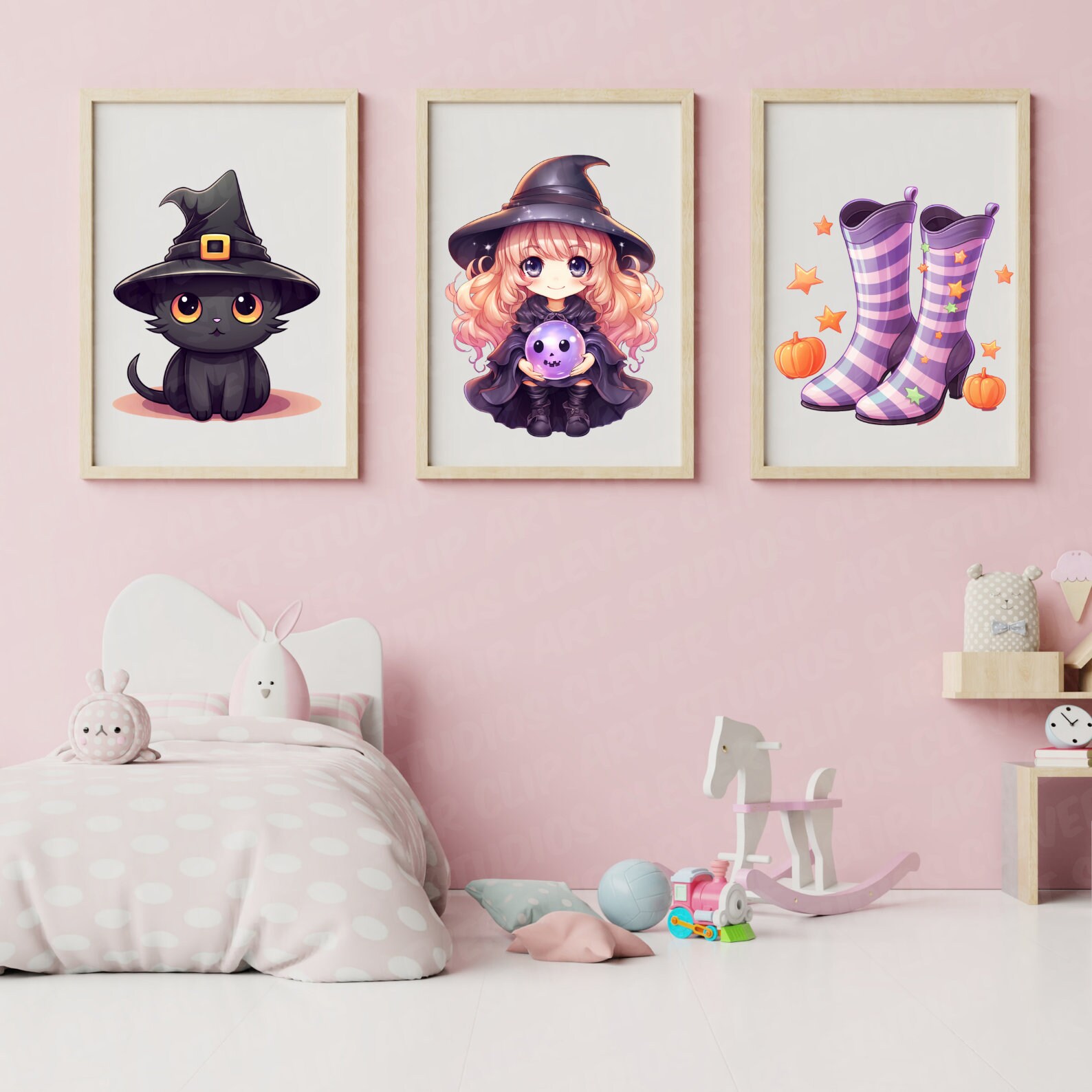 Witchy Kawaii Halloween Cute Clipart Bundle Halloween Printable ...