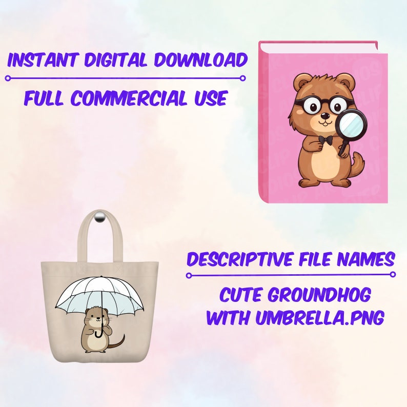 Cute Groundhog Day Clipart Bundle Happy Groundhog Day PNG Bundle ...