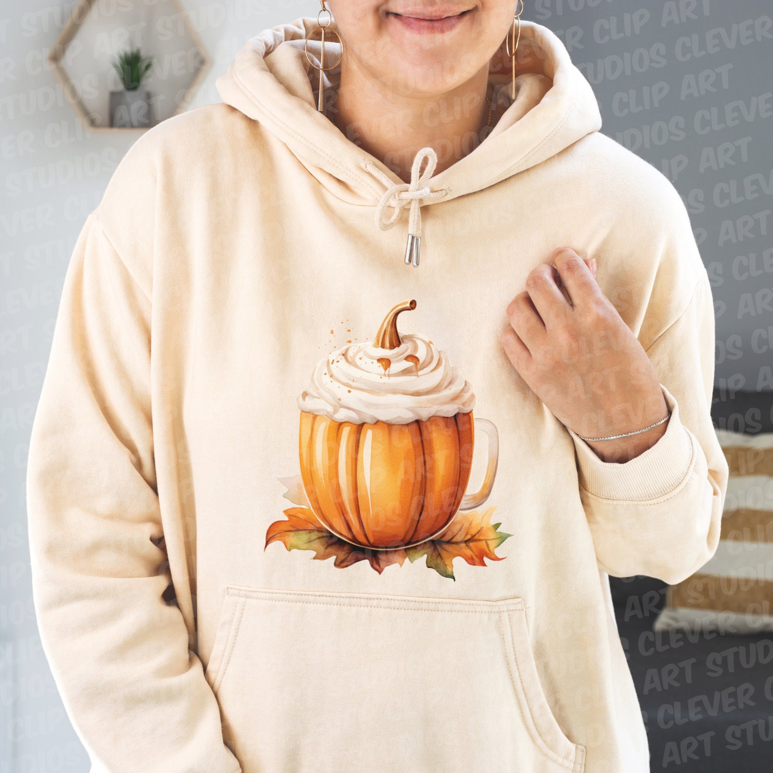 Pumpkin Spice Clipart PNG Bundle Cozy Clipart Cute Autumn Pumpkin ...