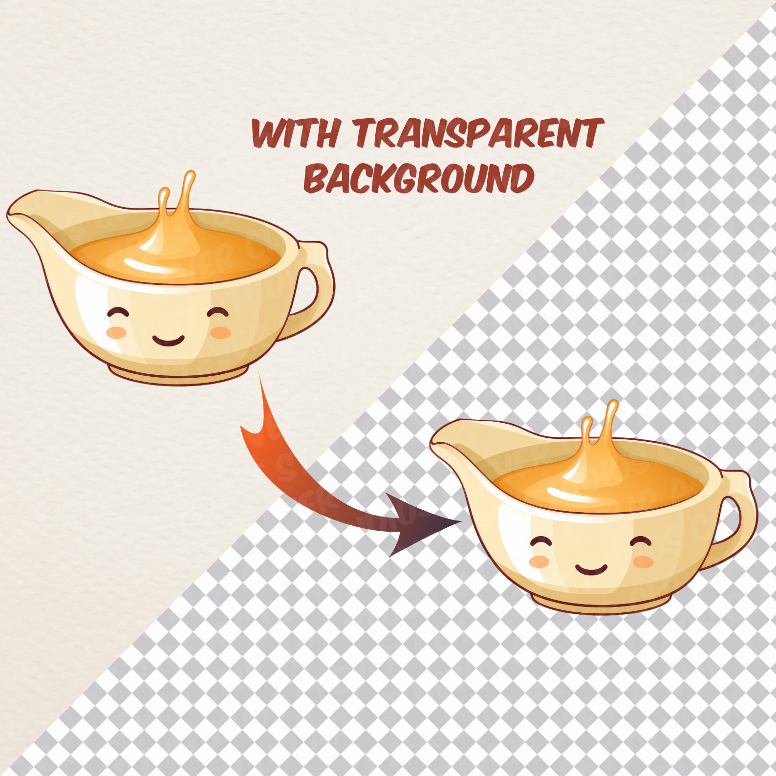 Kawaii Thanksgiving Cute Clipart Bundle Cute Fall Pumpkin Spice PNG ...