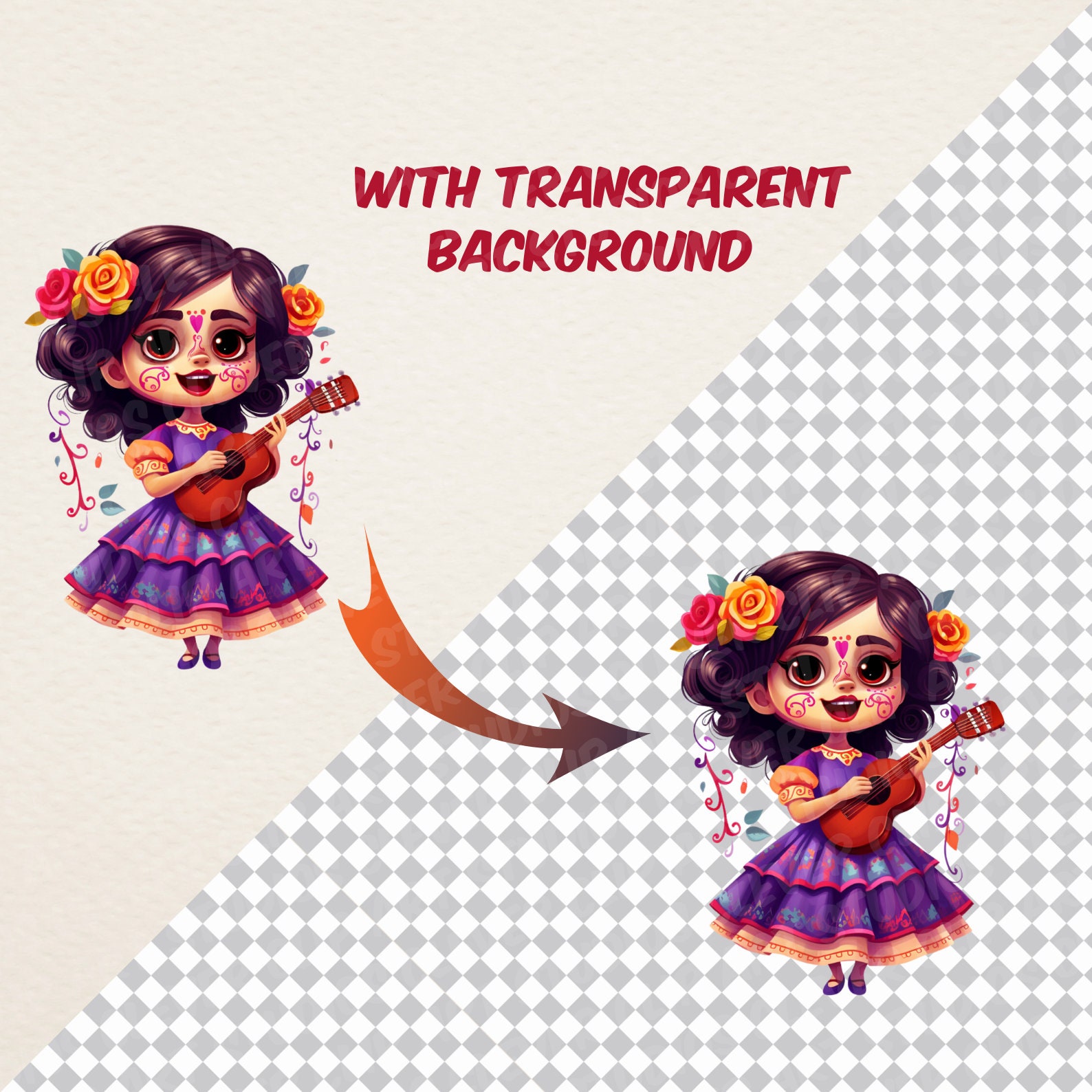 Cute Day of the Dead Clipart Kawaii Dia De Los Muertos Transparent PNG ...