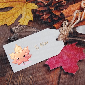 Kawaii Leaves Cute Fall Autumn Leaf Clipart Watercolor Botanical Art ...
