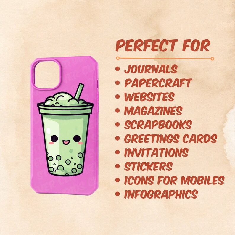 Kawaii Cute Tea Clipart Collection Pastel Kawaii Tea PNG Bundle Premade ...