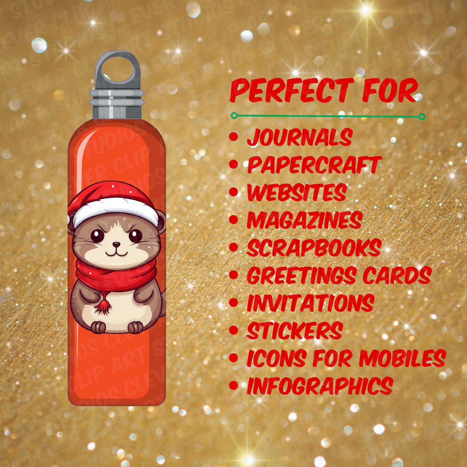 Woodland Animal Christmas Clipart Kawaii Cute Christmas Woodland PNG ...