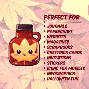 Cute Maple Leaves Clipart Bundle Kawaii Autumn Maple Leaf Cute Fall PNG ...