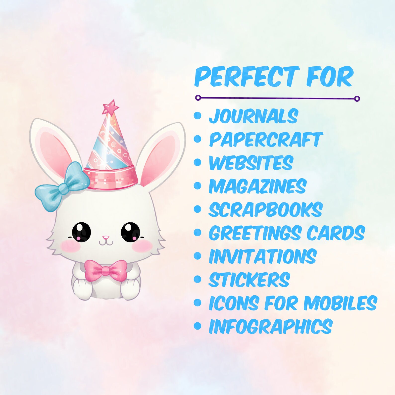 Pastel Kawaii Birthday Clipart Cute Kawaii PNG Bundle Kawaii ...