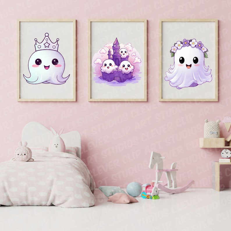 Kawaii Ghosts Cute Halloween Clipart Bundle Digital Halloween Kawaii ...